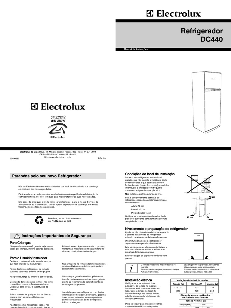 Manual_Geladeira Electrolux - DC440 | Geladeira | Temperatura