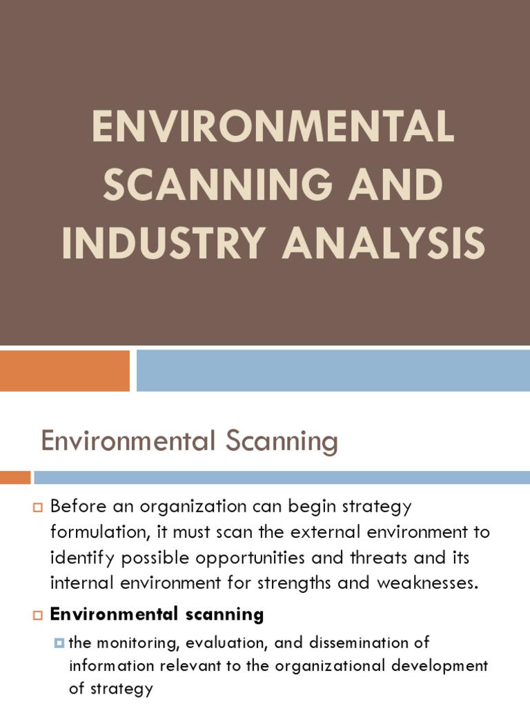Environmental Scanning and Industry Analysis | PDF | Value Chain ...