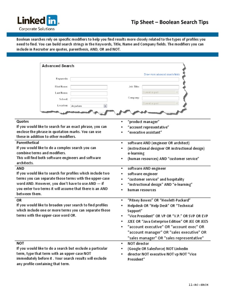 Boolean Search Tips | PDF | Vice President | Bracket