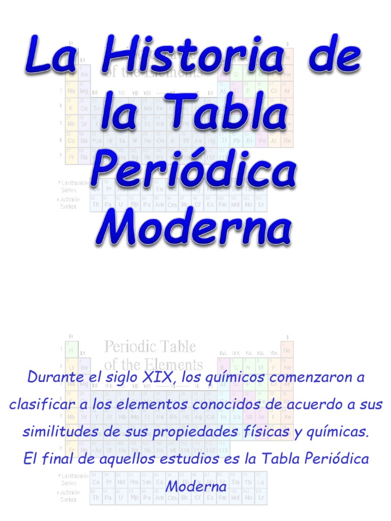 Historia Tabla Periodica | PDF | Tabla periódica | Rieles