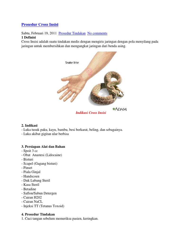 Prosedur Cross Insisi Medis Lengkap | PDF