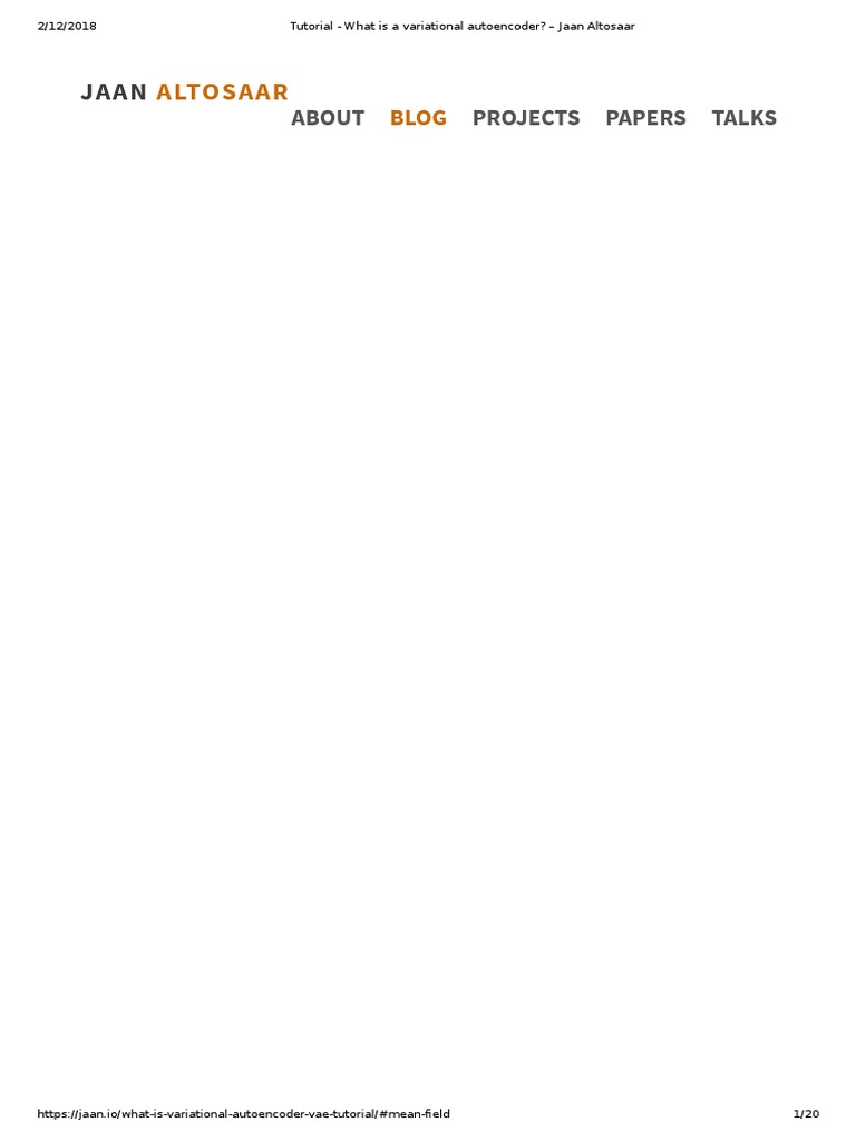 Tutorial - What Is A Variational Autoencoder - Jaan Altosaar | PDF ...
