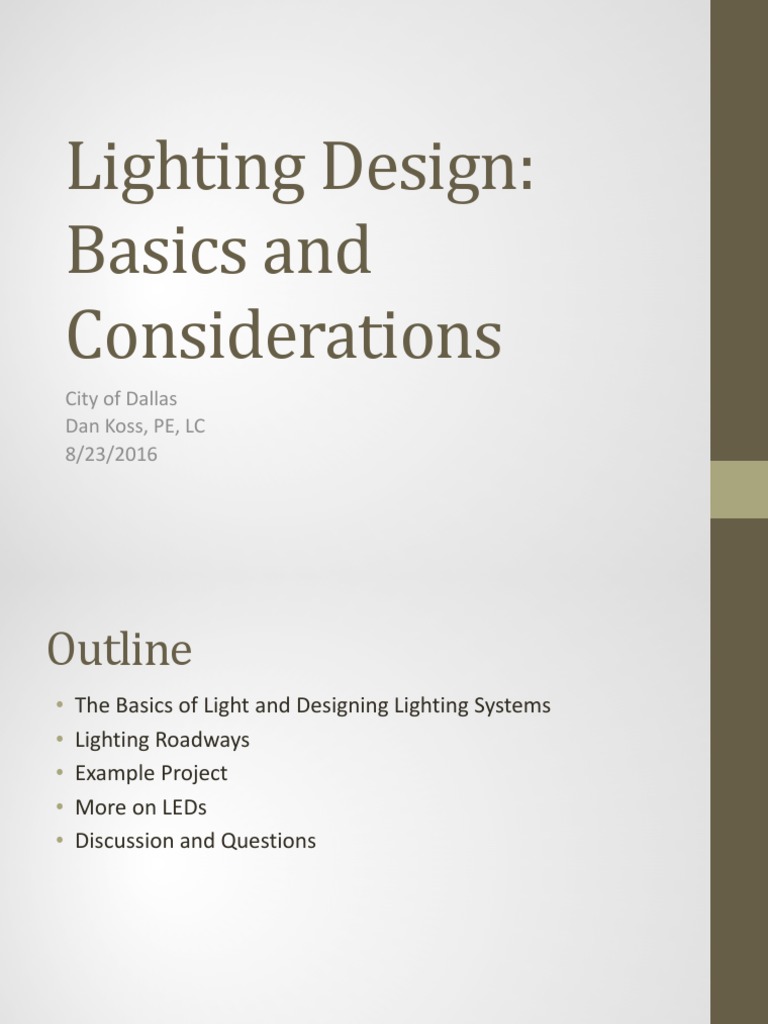 Lighting Design Basics and Considerations | PDF | Lighting | Light ...