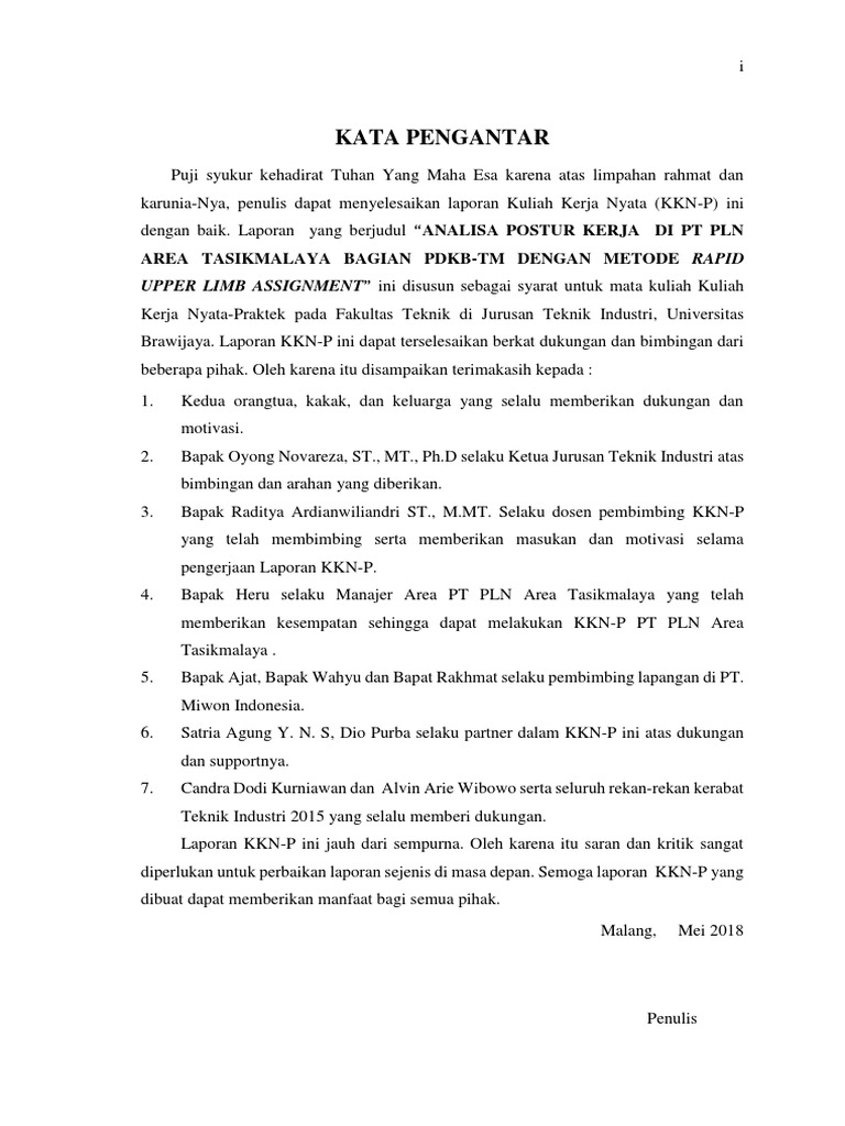 Analisis Postur Kerja Di PT PLN Area Tasikmalaya Bagian PDKB-TM Dengan ...