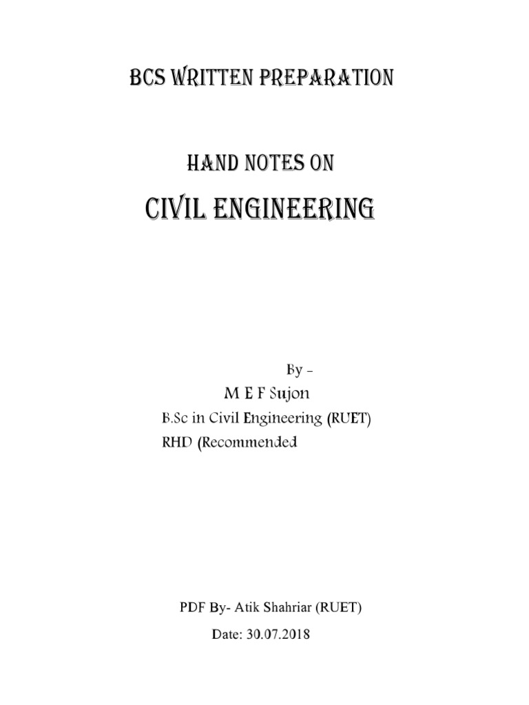 BCS Civil Engineering Preparation Notes | PDF