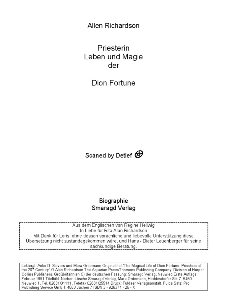 Fortune, Dion - Leben Und Magie | PDF