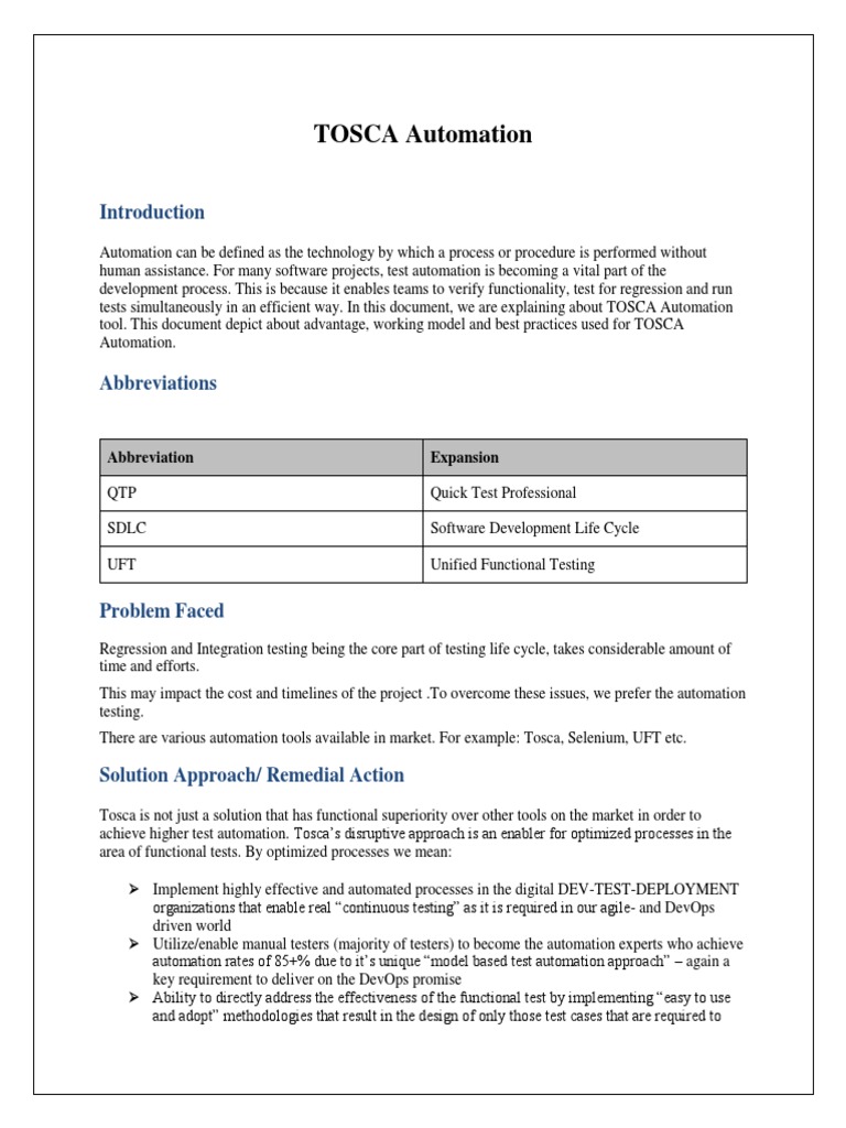 TOSCA Automation | PDF | Software Testing | Automation