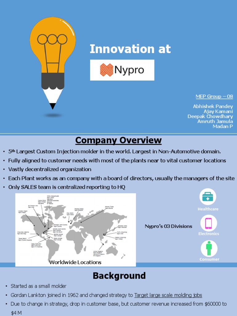 Innovation at Nypro | PDF | Innovation | Sales