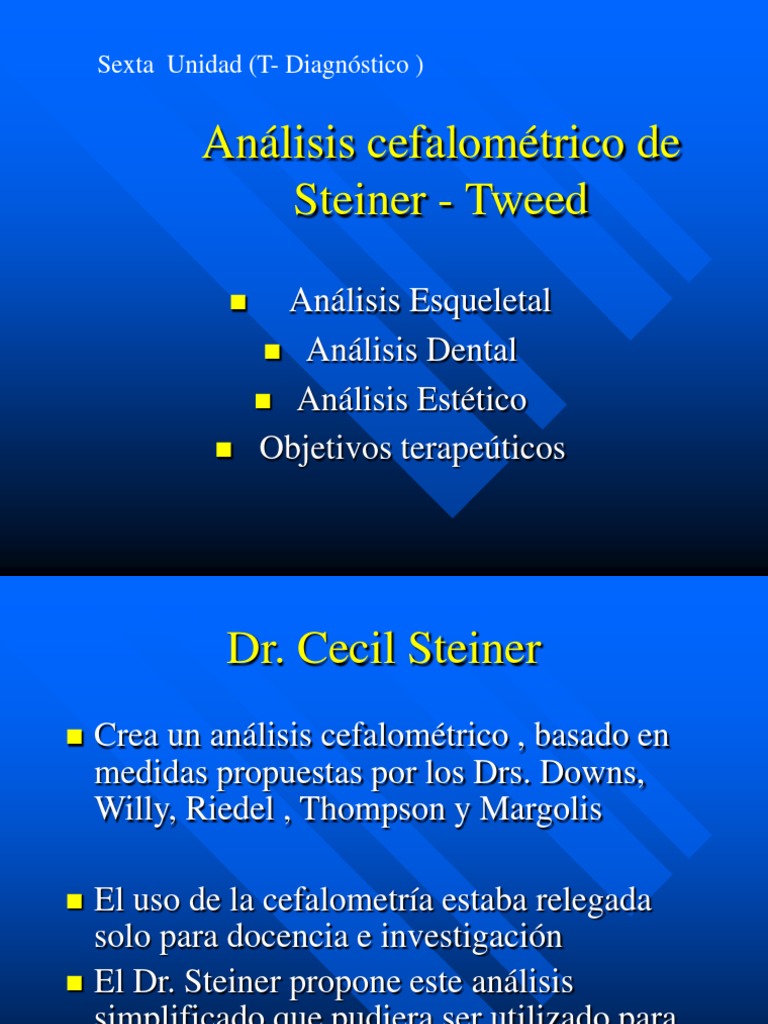 Análisis Cefalométrico de Steiner y Tweed | PDF | Cráneo | Cabeza y ...