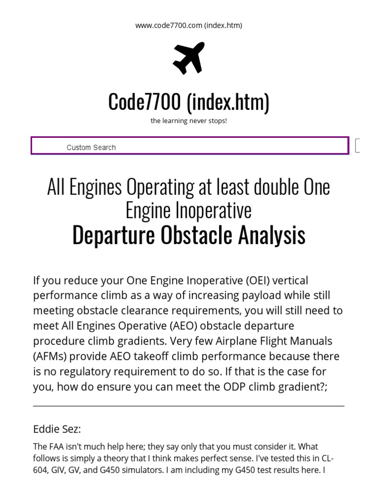 AEO Is at Least Double OEI | PDF | Aircraft | Transport