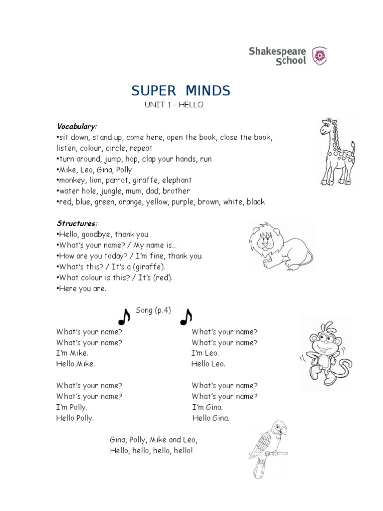 Super Minds Unit 1 | PDF | Leisure