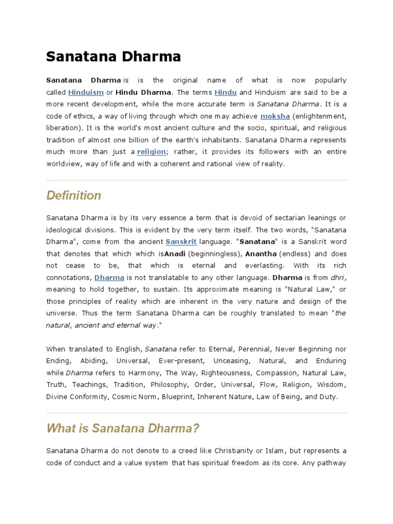 Sanatan Dharma | PDF | Dharma | Moksha