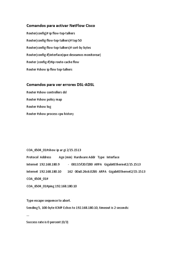 Comandos Routers Cisco | PDF | Multiprotocol Label Switching | Networking