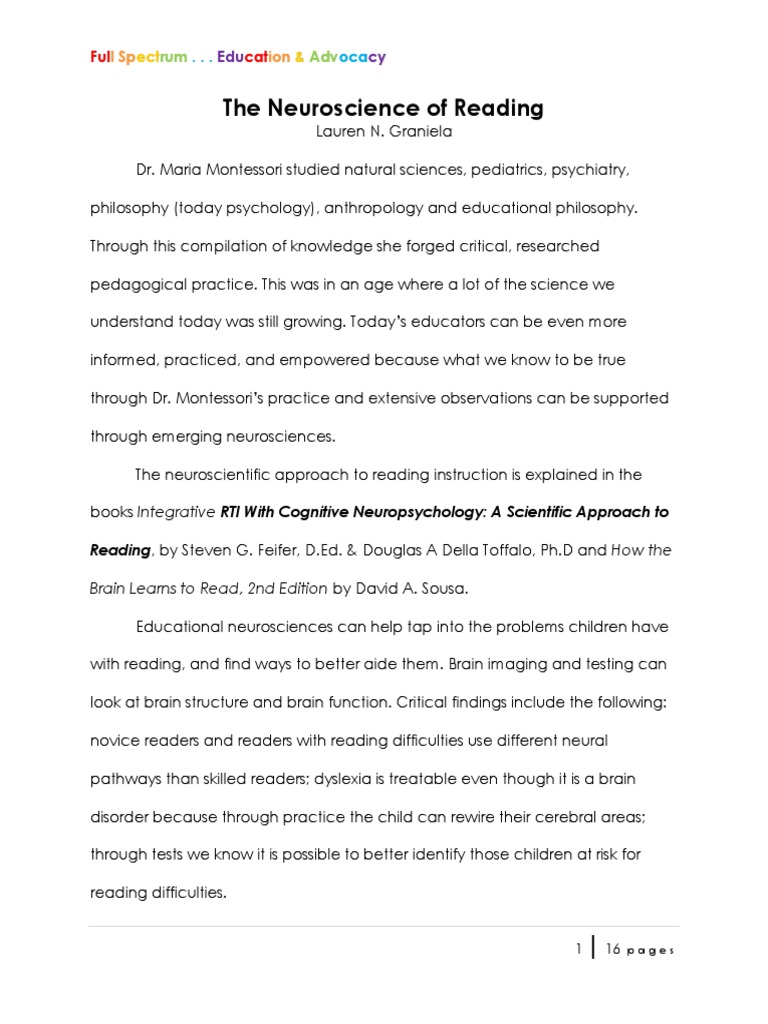 The Neuroscience of Reading | PDF | Memory | Vocabulary