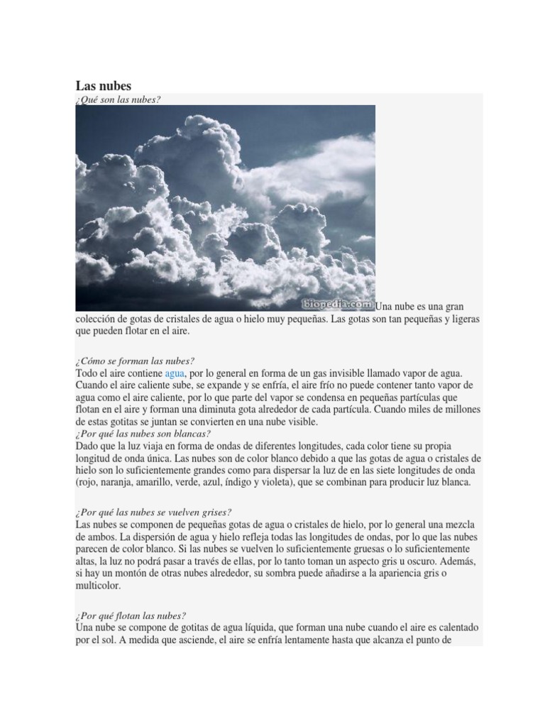 Las Nubes | PDF | Nube | Niebla