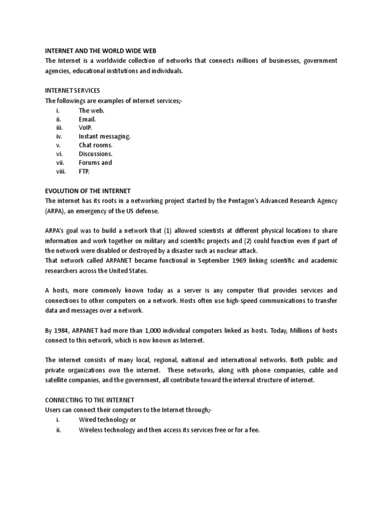 Internet and The World Wide Web | PDF | Network Topology | Computer Network