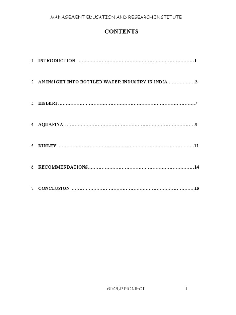 Swot Analysis of Bottle Water Industry in India | PDF | Bottled Water ...