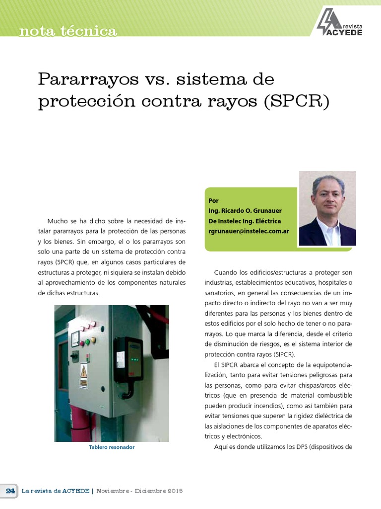 Ac8 Grunauer Pararrayos SPCR PDF | PDF | Electricidad | Electromagnetismo