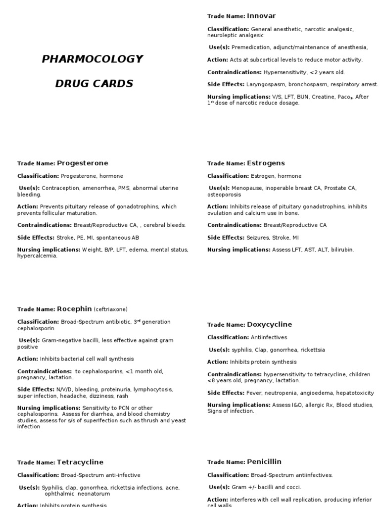 Pharmocology Drug Cards: Innovar | PDF | Opioid | Naloxone
