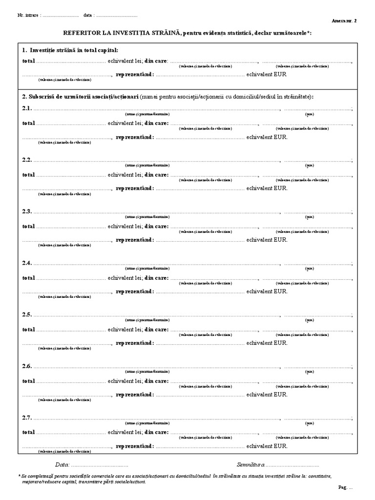 Anexa 2 Investitie Straina PDF | PDF