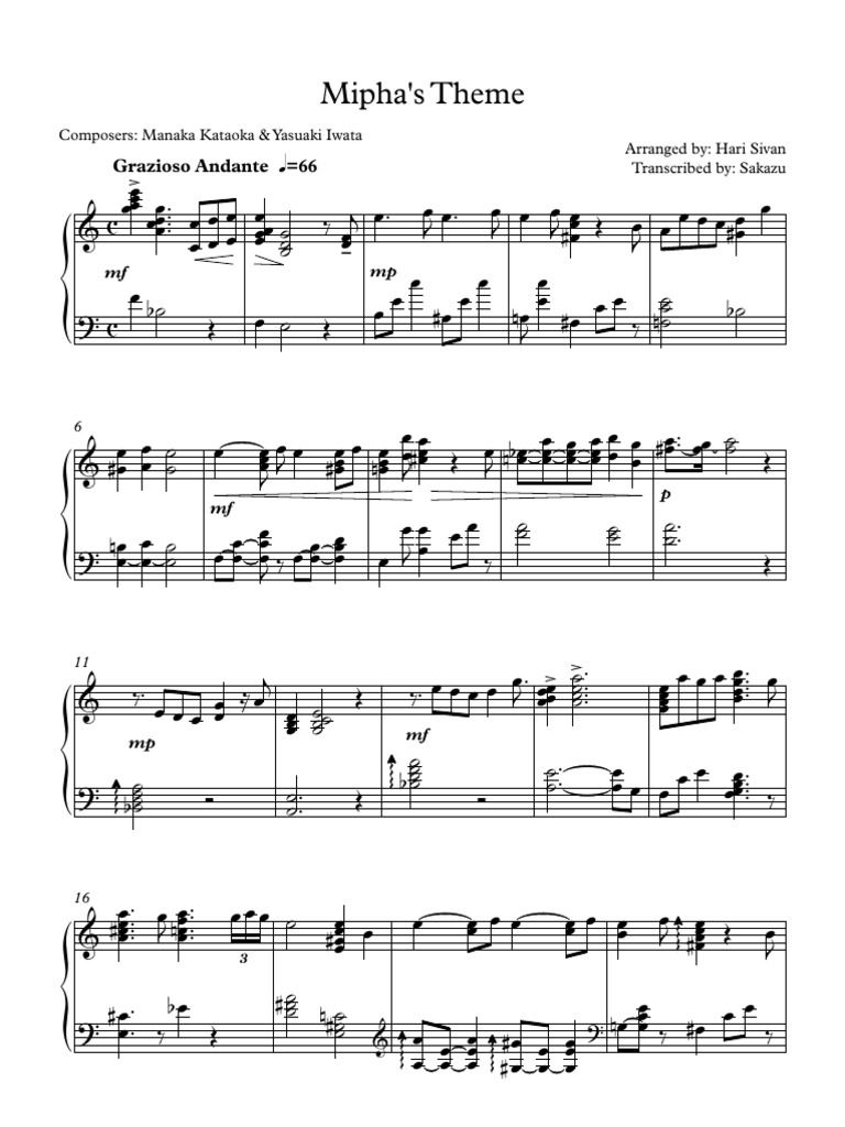Zelda - Breath of The Wild - Mipha's Theme | PDF