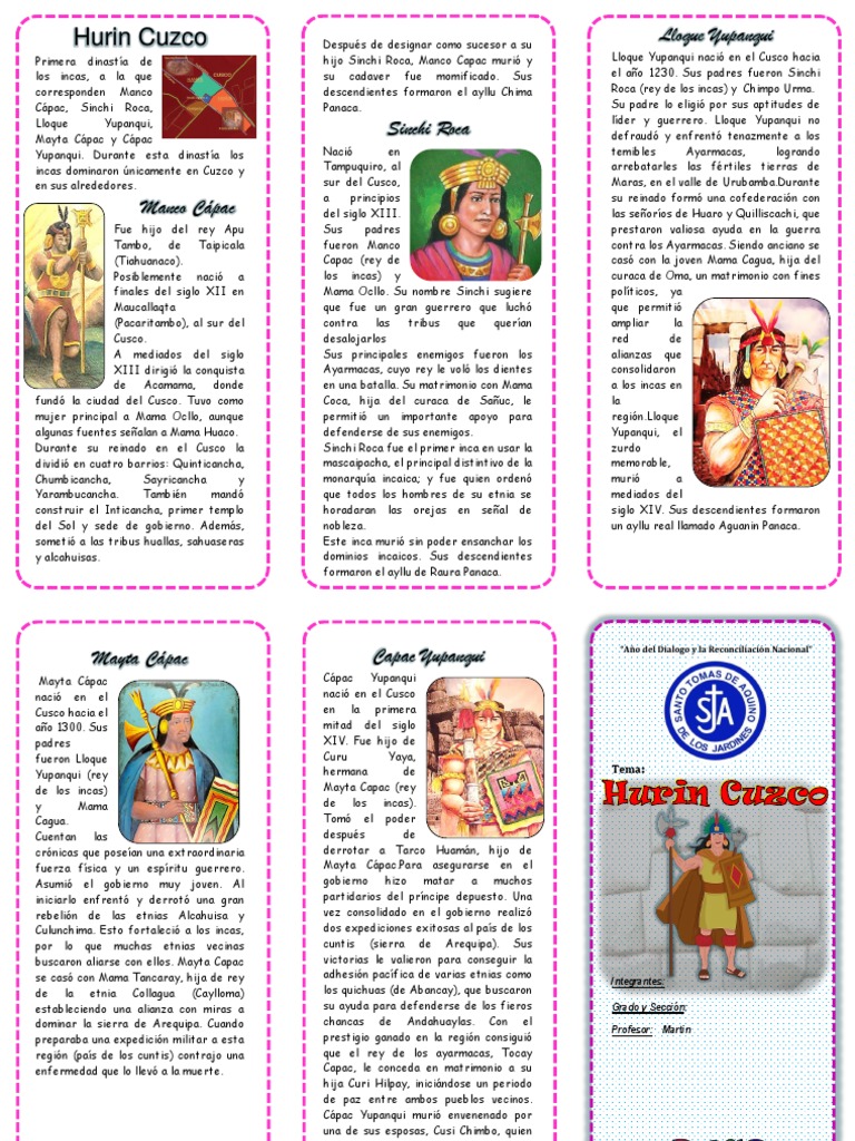 Triptico Hurin Cusco | PDF | Imperio Inca | Perú
