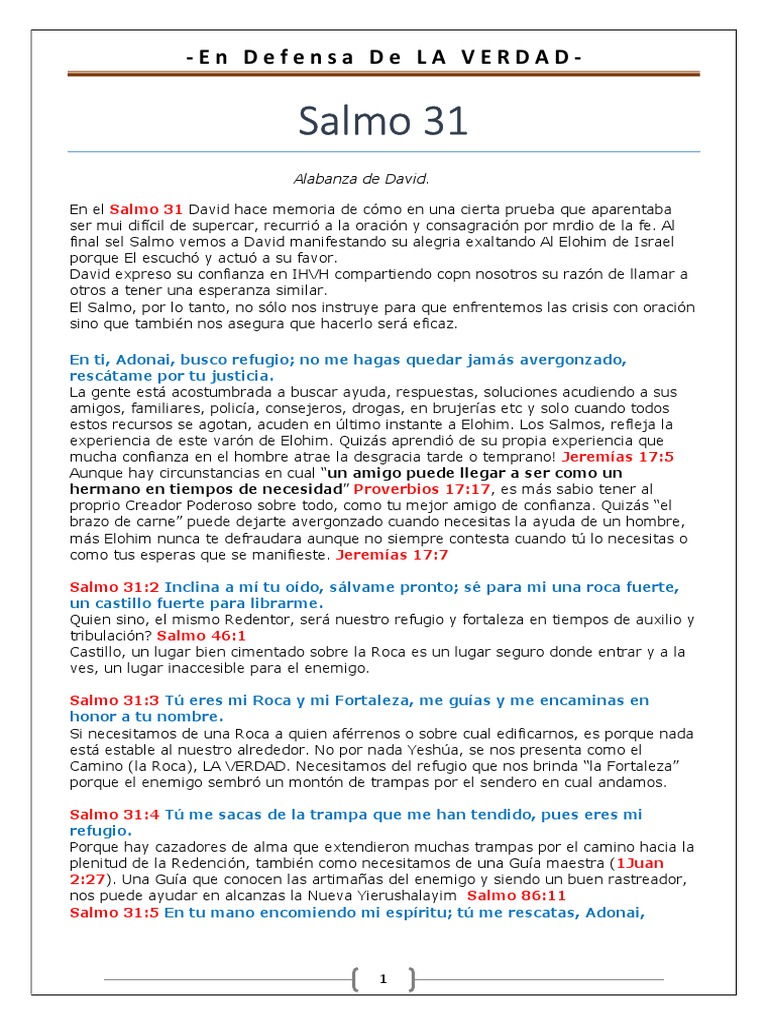 Salmo 31 | PDF | Salmos | Oración