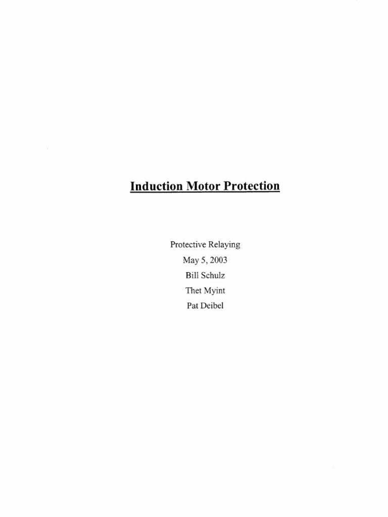 Induction Motor Protection | PDF