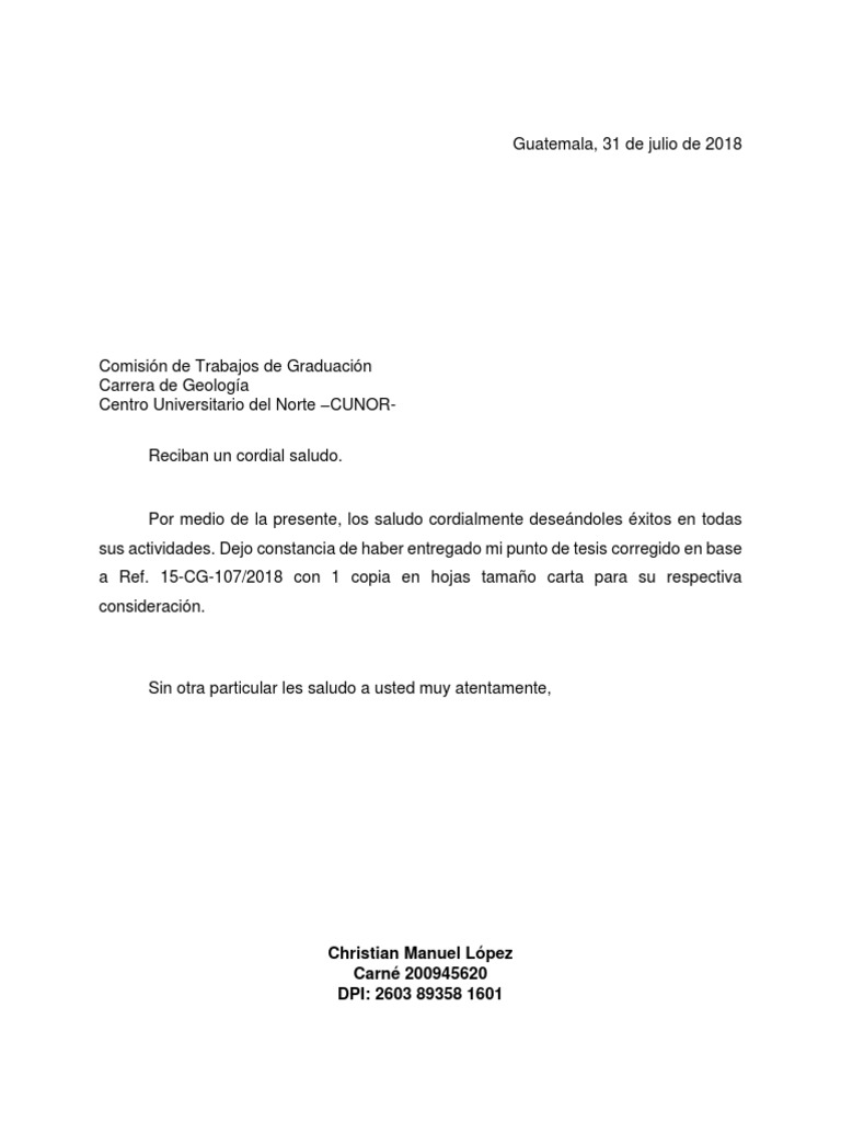 Carta Comisión Tesis | PDF