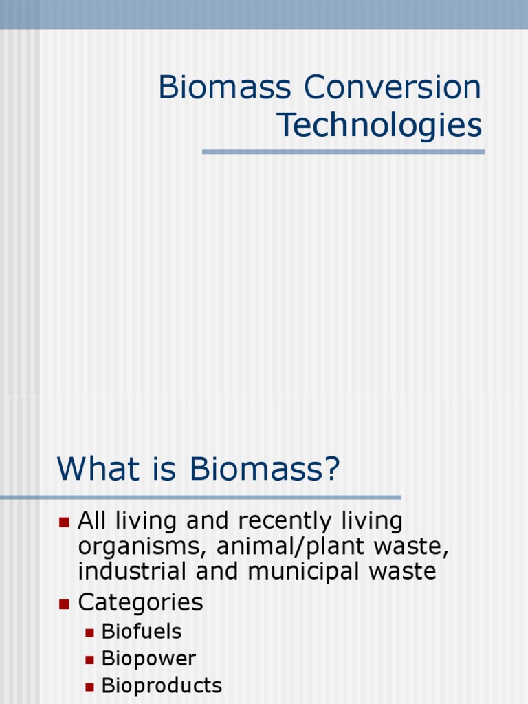 Biomass Conversion Technologies Overview | PDF | Biomass | Anaerobic ...