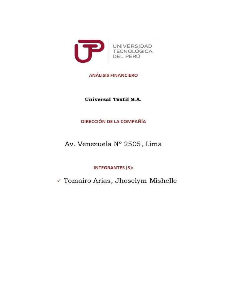 Universal Textil S.A. | PDF | Compartir (Finanzas) | Beneficio (economía)