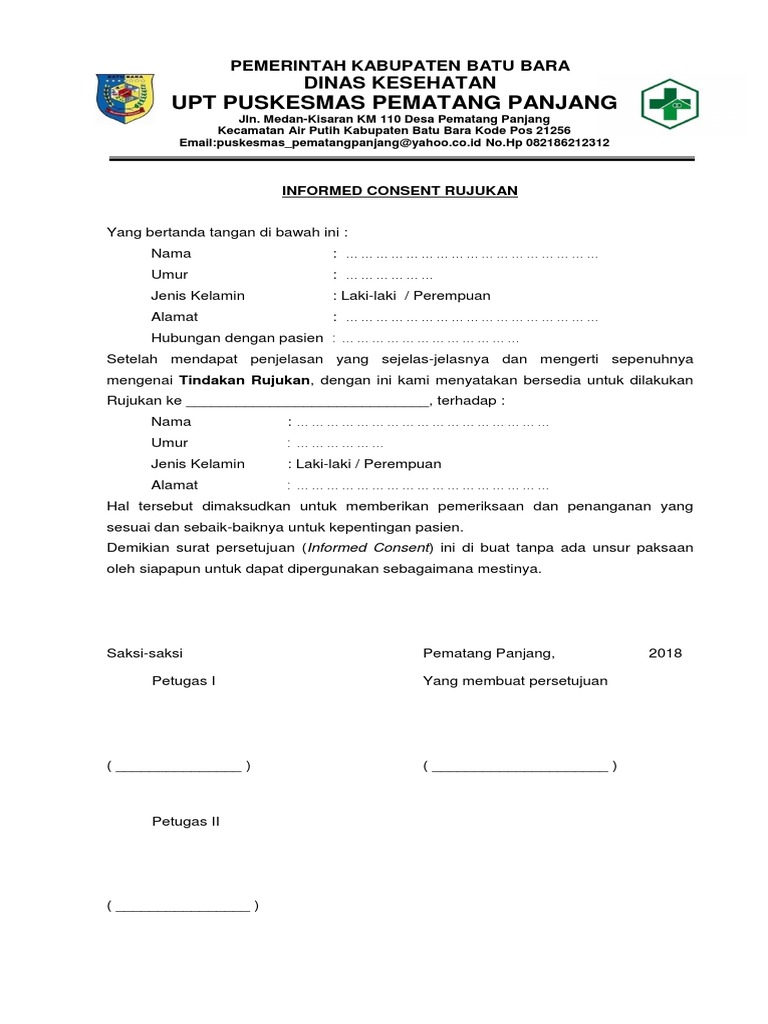Informed Consent Rujukan Puskesmas | PDF