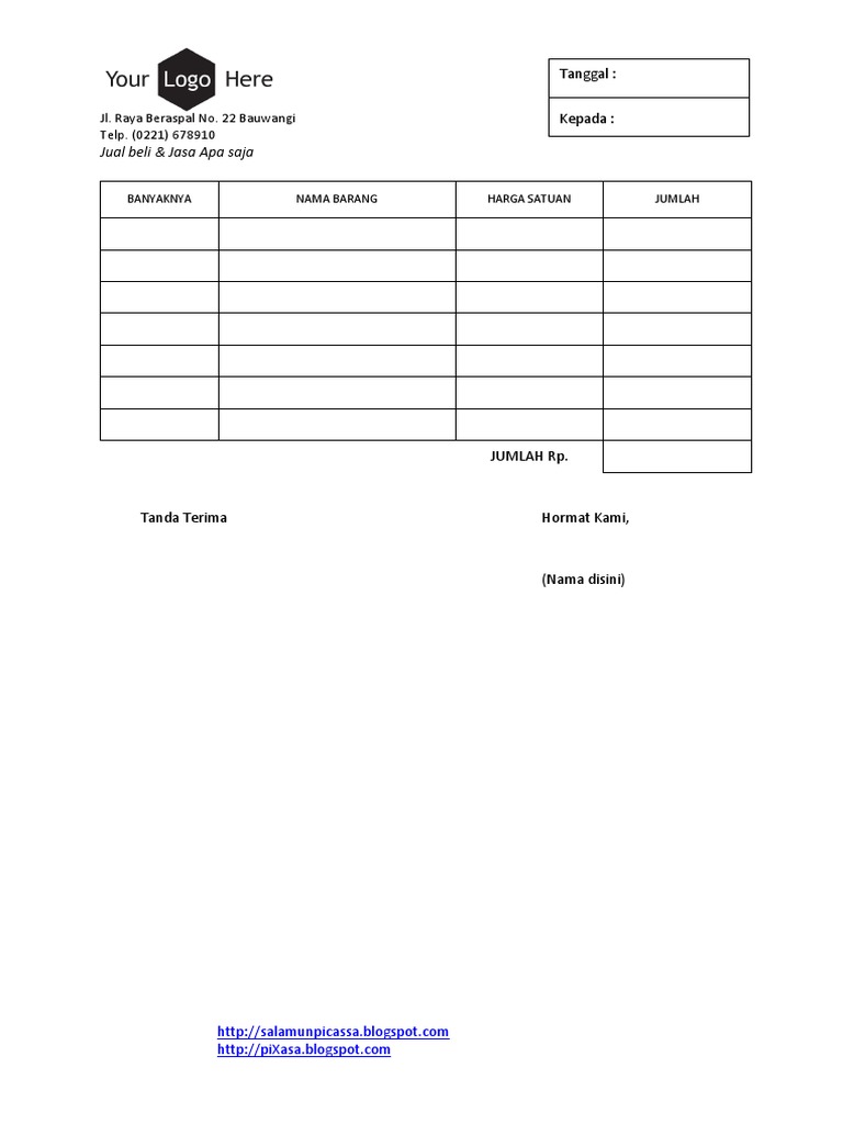 Contoh Nota Jual Beli dan Jasa | PDF