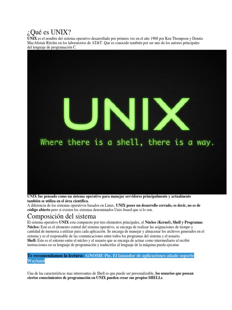 Qué Es UNIX | PDF | Unix | Sistema operativo