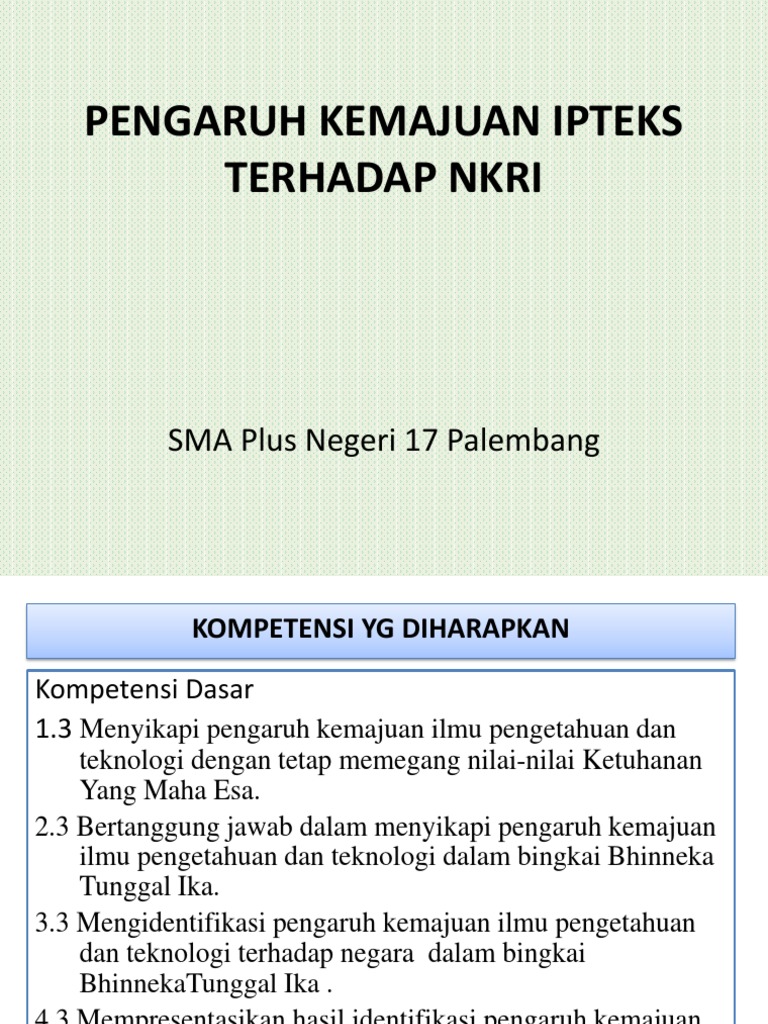 Pengaruh Kemajuan IPTEKS | PDF
