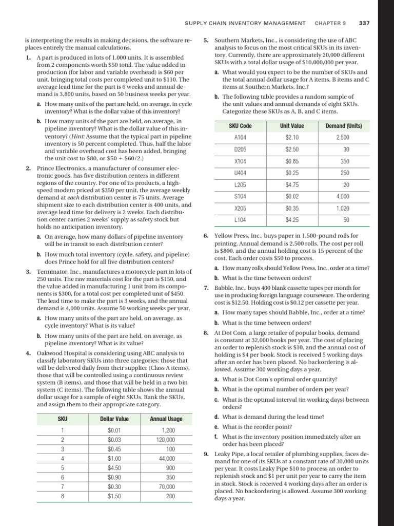 ABC Analysis Problem | PDF | Inventory | Business Process Management
