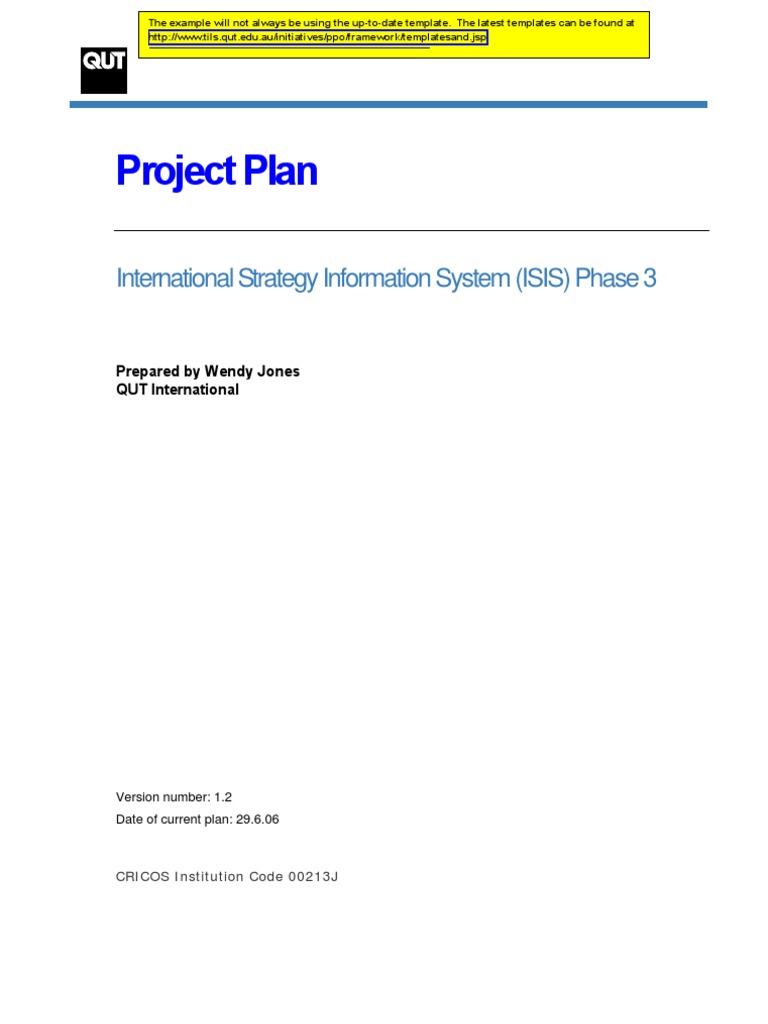 Project Plan: International Strategy Information System (ISIS) Phase 3 ...