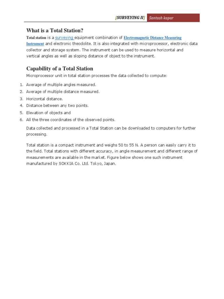 Total Station | Surveying | Geodesy