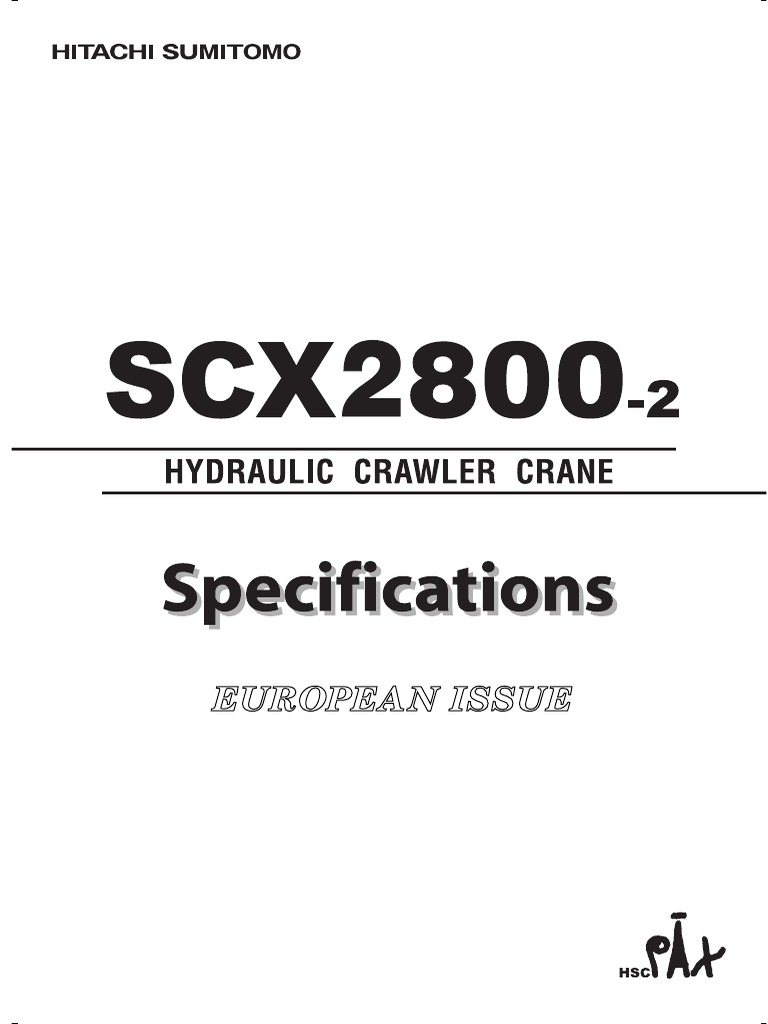 275 TON HITACHI SUMITOMO scx2800-2 | PDF | Crane (Machine ...