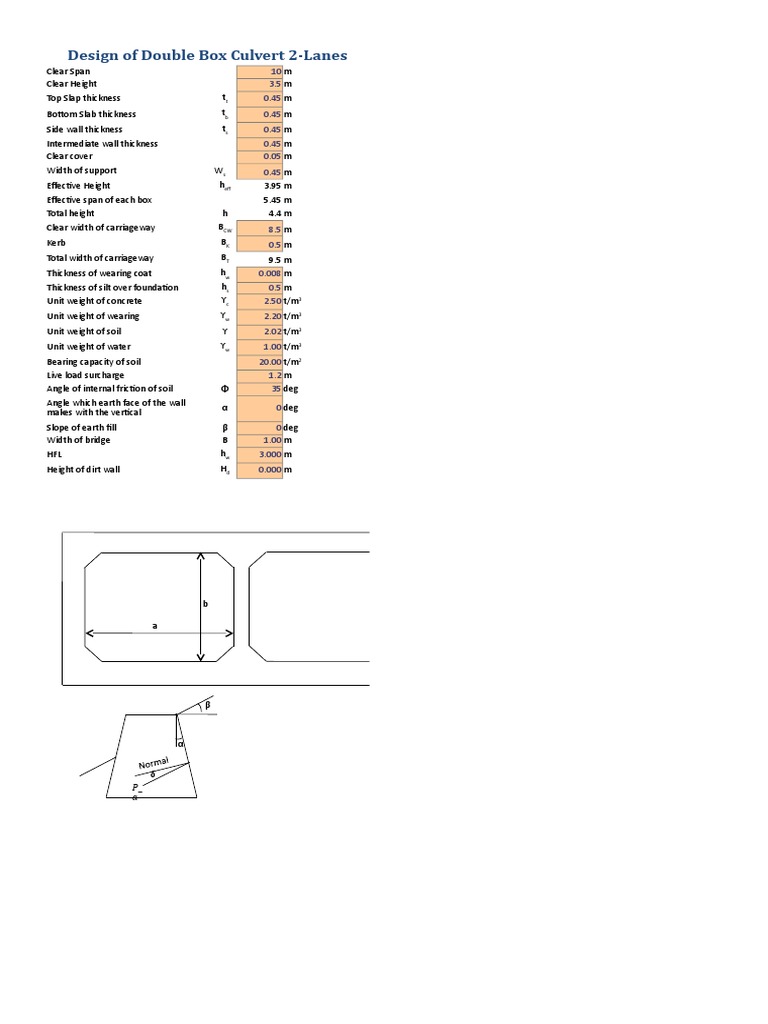 Design of Double Box Culvert 2-Lanes | PDF | Axle | Building Engineering