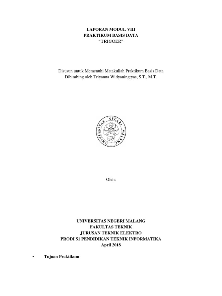 Laporan Modul 8 Trigger | PDF
