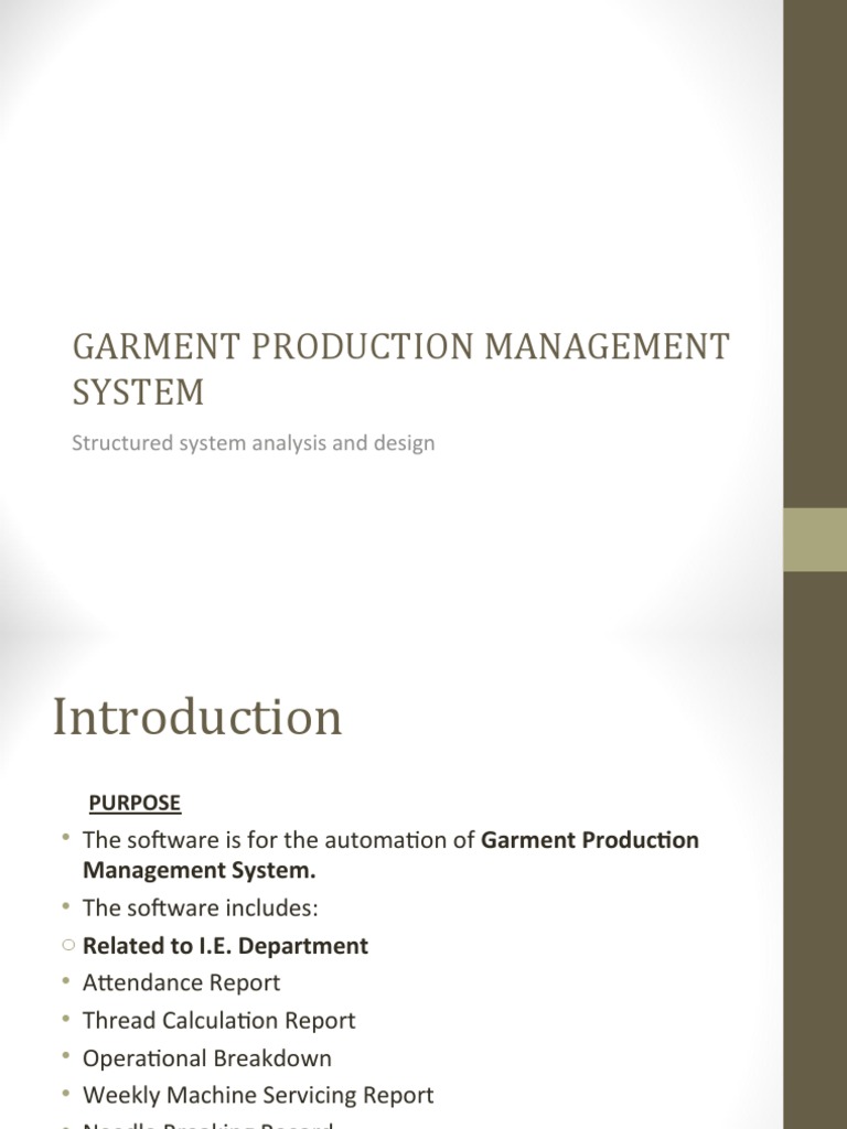 Garment Production Management System | PDF | Microsoft Access | Databases