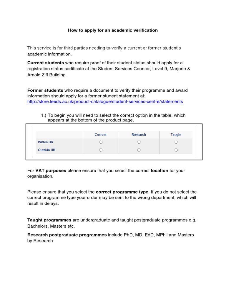 How To Apply For An Academic Verification | PDF | Postgraduate ...