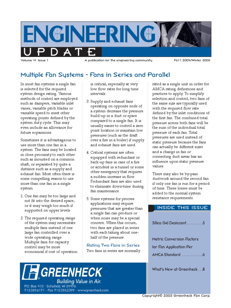 Multiple Fan Systems - Fans in Series and Parallel | PDF