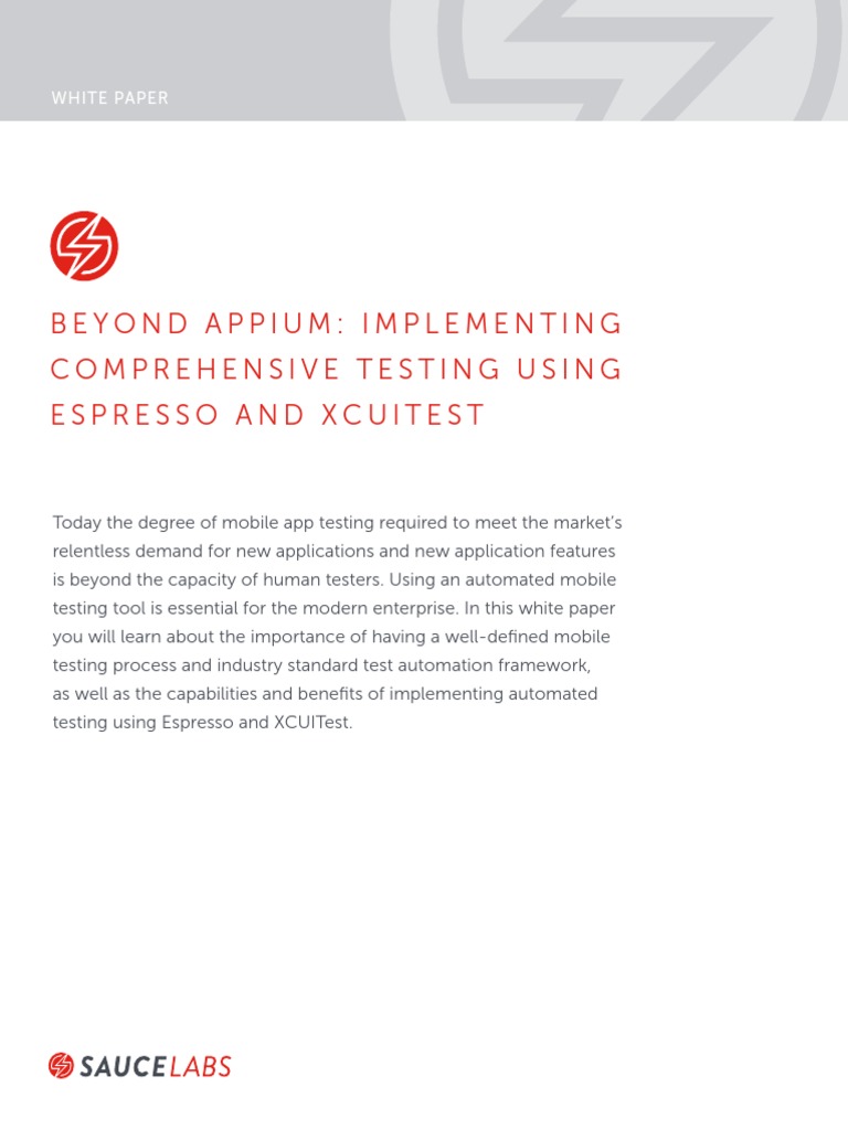 Beyond Appium Testing Using Expresso Xcuitest PDF | PDF | Swift ...