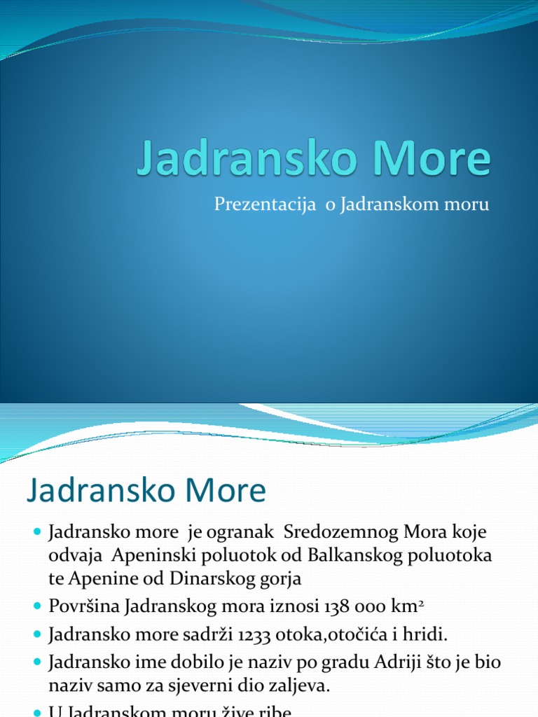Jadransko More | PDF