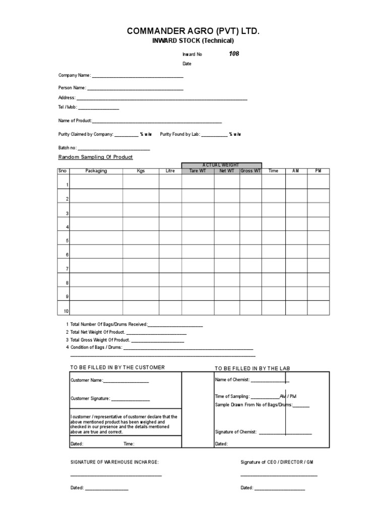 Inward Gate Pass | PDF | Mass | Quantity
