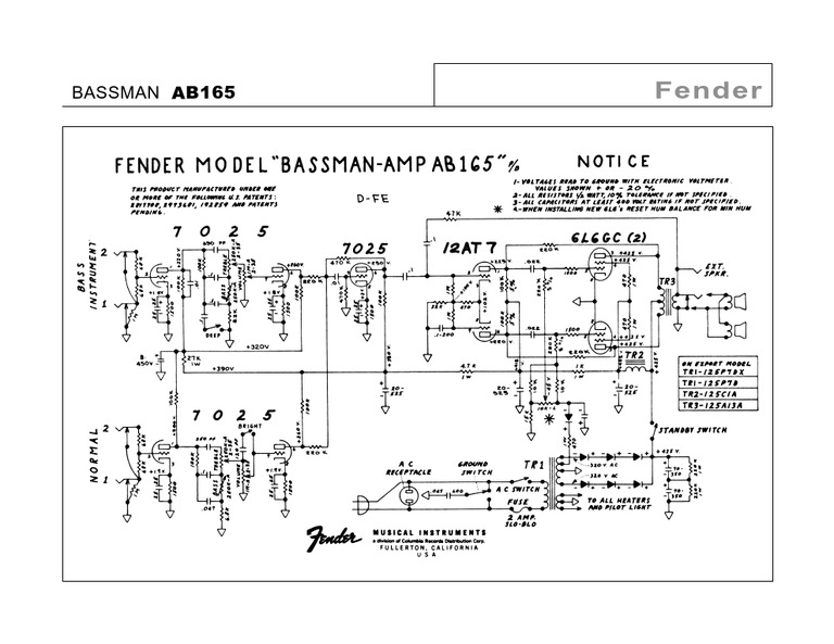 BASSMAN AB165 Fender Amplifier Guide | PDF