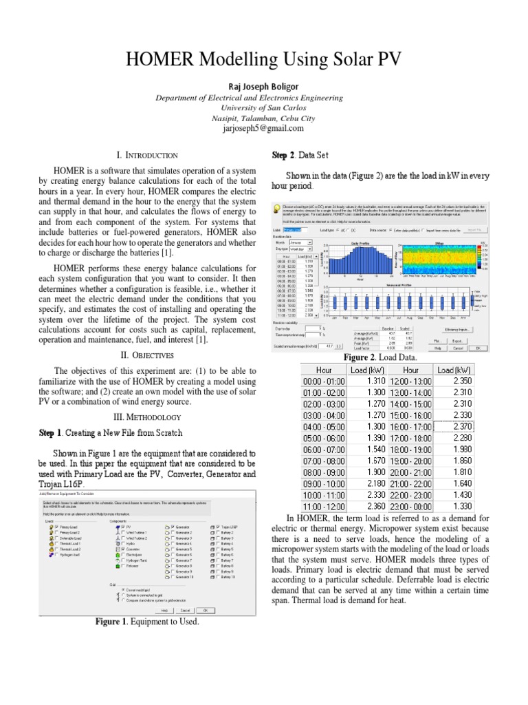 HOMER Modelling of a Hybrid Renewable Energy System Using Solar PV and ...