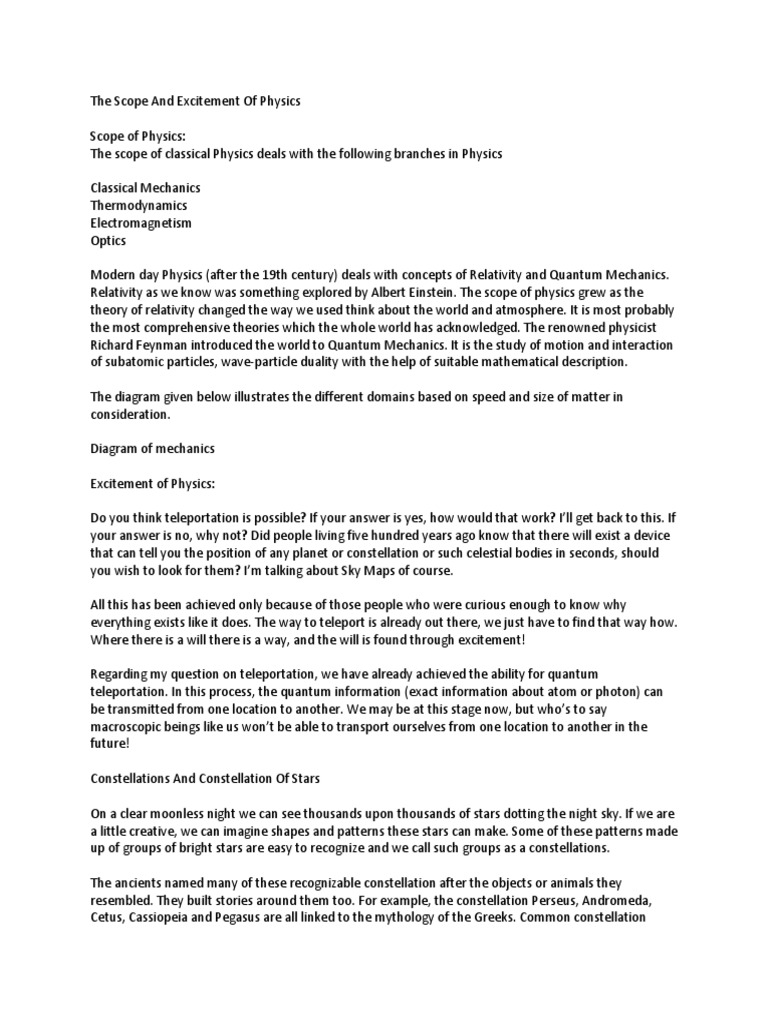 The Scope and Excitement of Physics | PDF | Quantum Mechanics | Physics